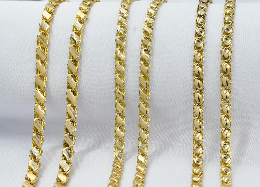 Gold Chain Necklace,14k Solid Gold Curb Chain,cuban Choker Chain,14k ...