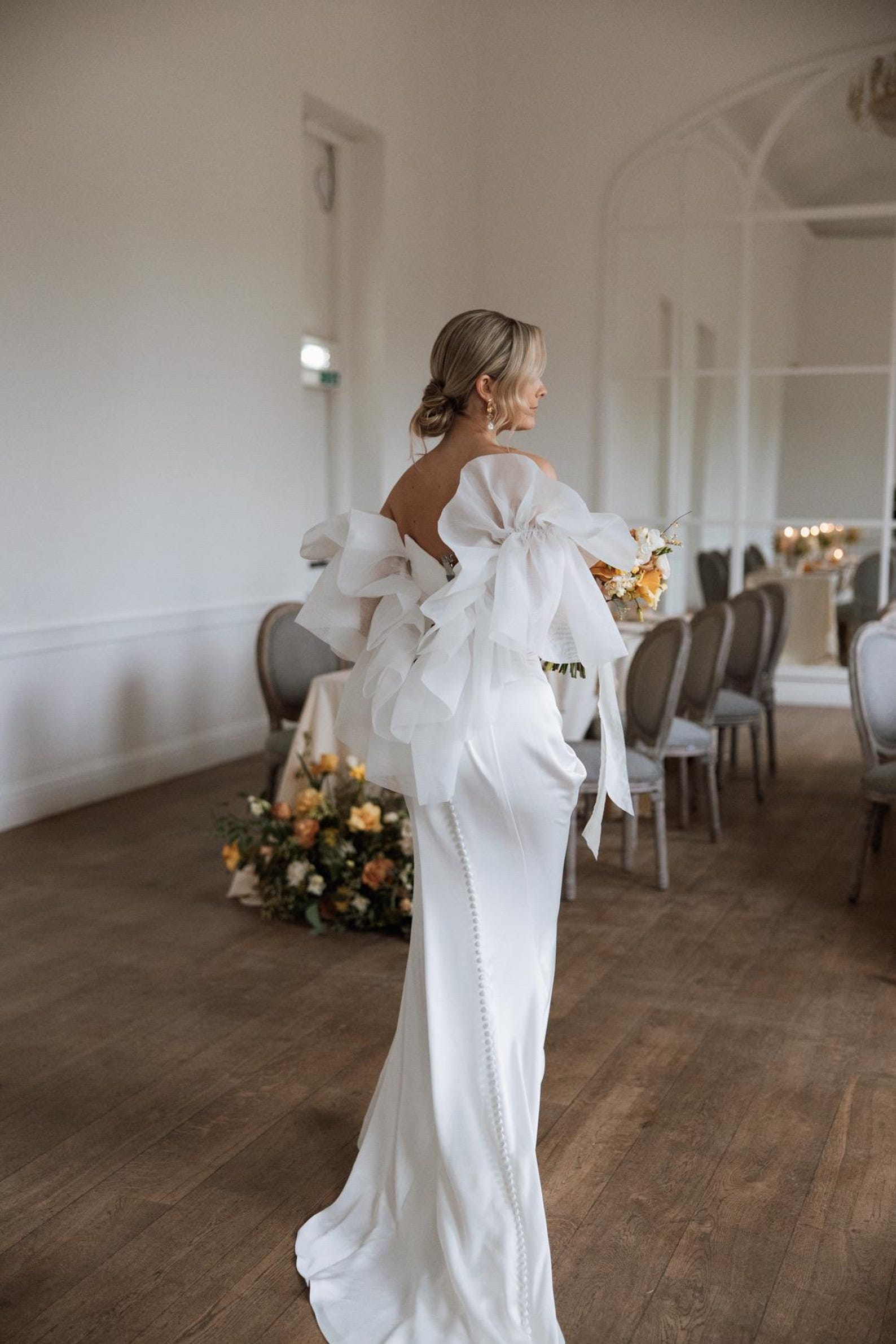 The Veil Atelier Camila Organza Frill Ruffle Shrug Jacket Bridal Sleeve ...