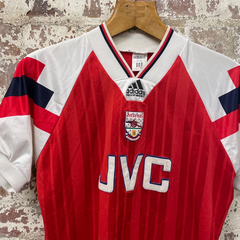 Buy Vintage 1992-1994 Red Adidas Arsenal JVC Home Football Kit Shirt ...