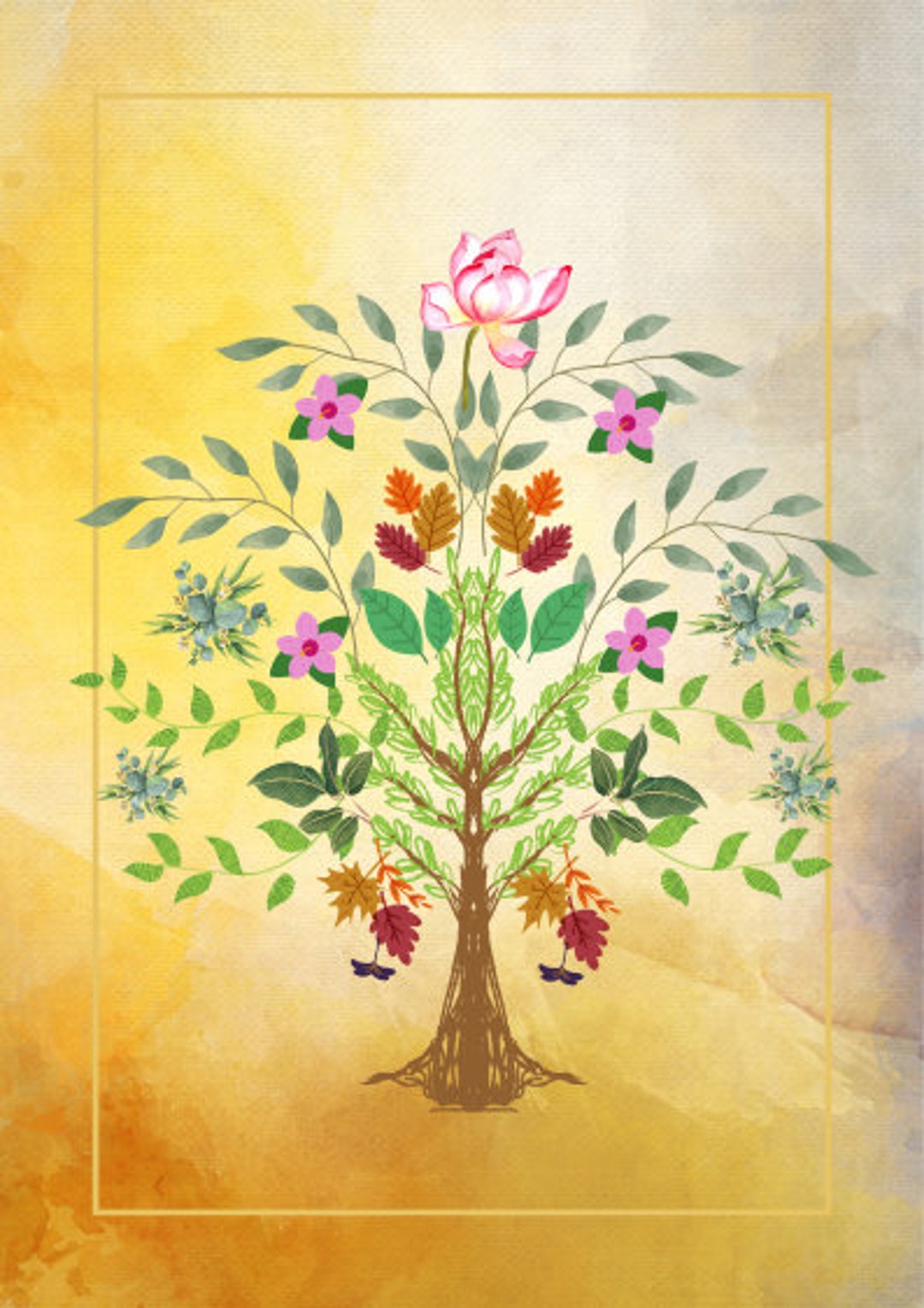 A4 Size Printable Good Luck Tree. Made Digitally With Love. - Etsy Canada