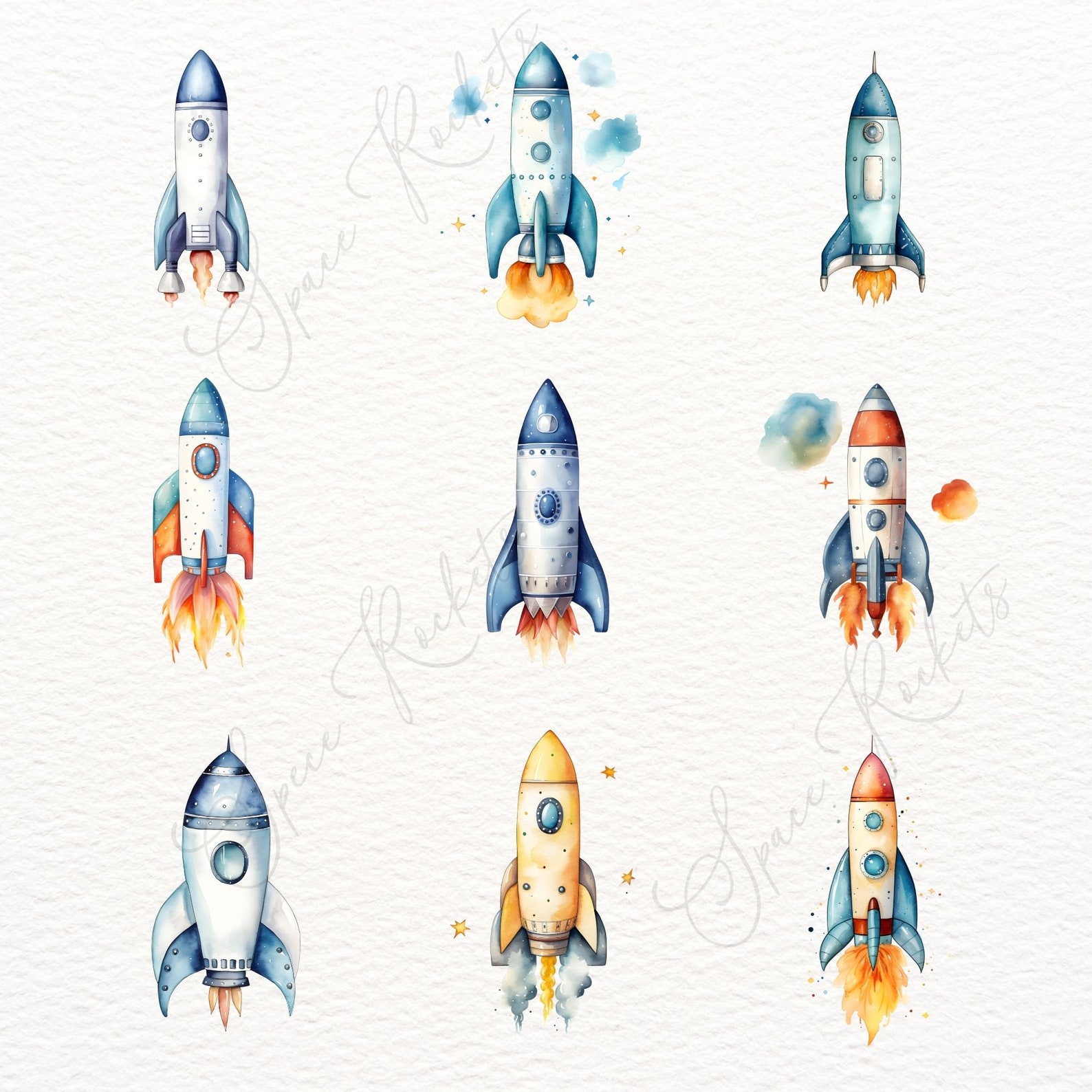 Space Clipart | Rocket Ship | Printable Digital Clipart Set ...