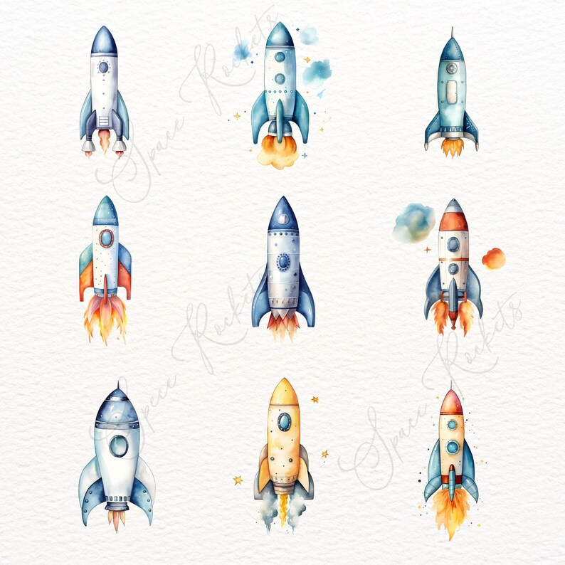 Space Clipart | Rocket Ship | Printable Digital Clipart Set ...