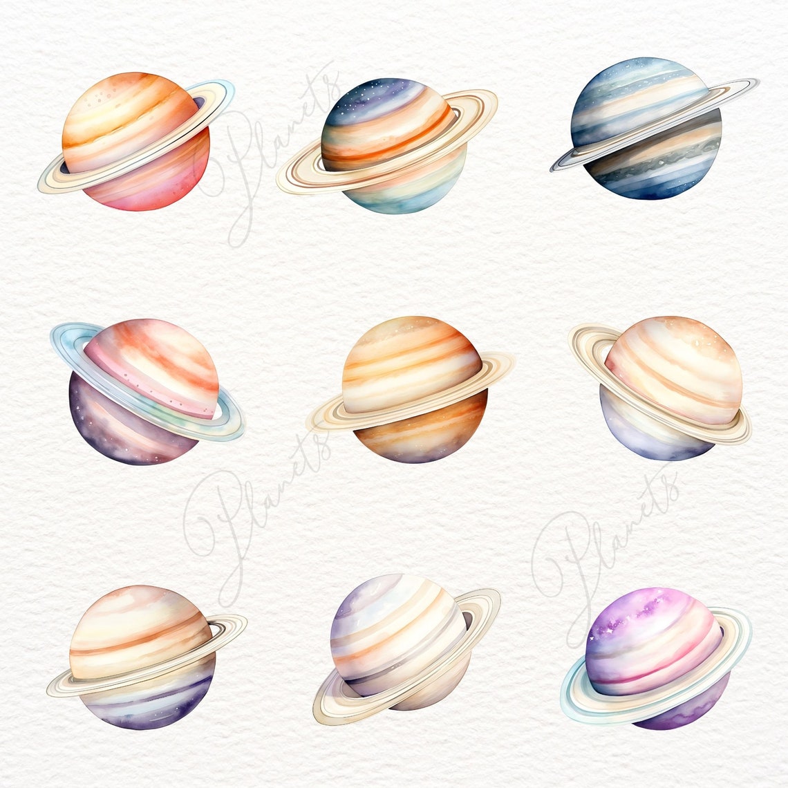 Space Clipart Watercolor Planets Graphics Galaxy Clipart Solar System ...