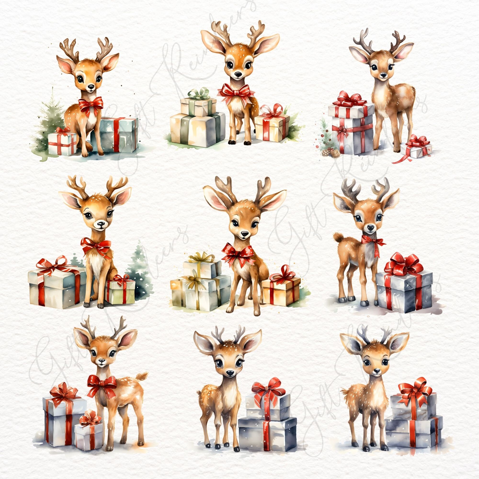 Watercolor Reindeer Clipart Commercial Use Transparent Png Girl ...