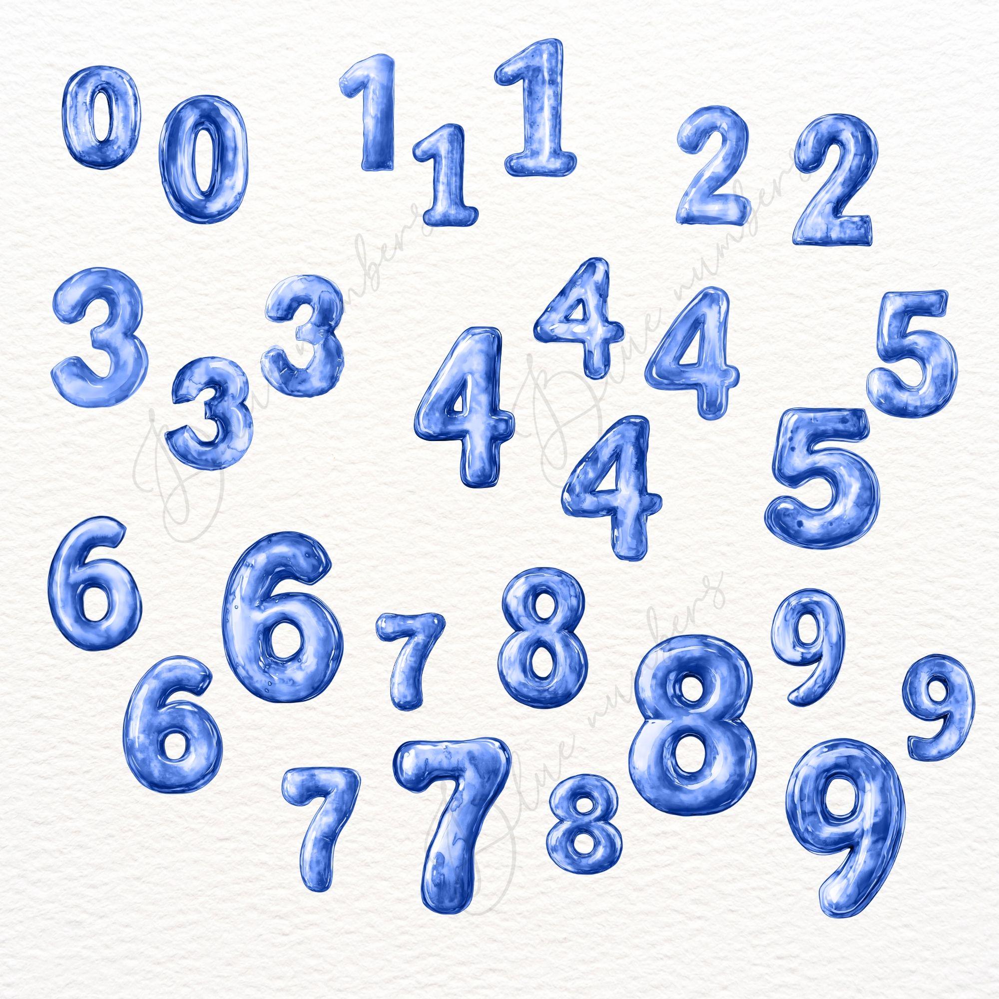 Blue Numbers Watercolor Clipart | Clipart | Number PNG | Blue Number ...