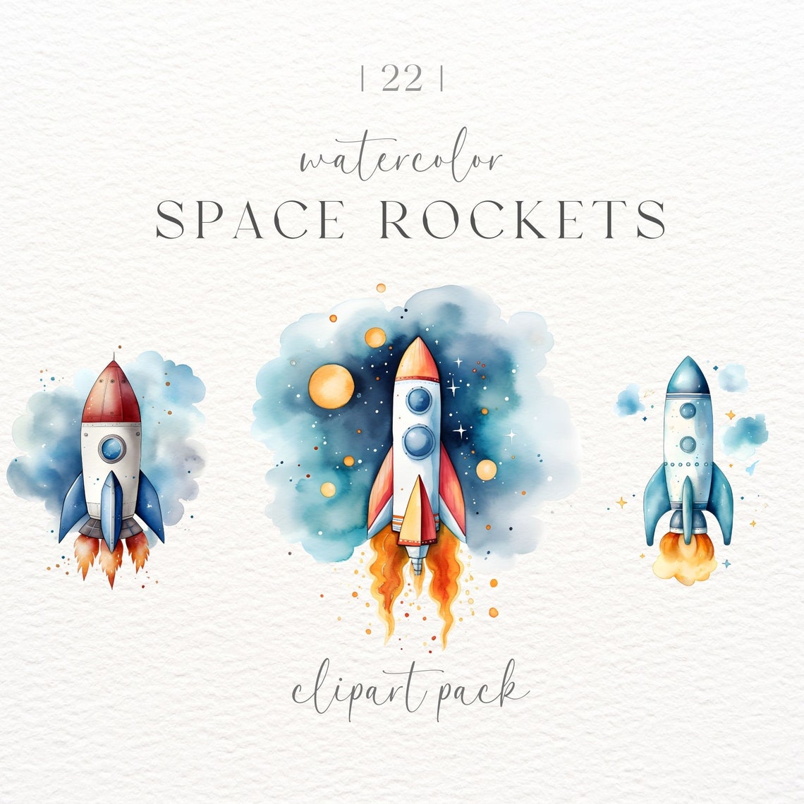 Space Clipart | Rocket Ship | Printable Digital Clipart Set ...