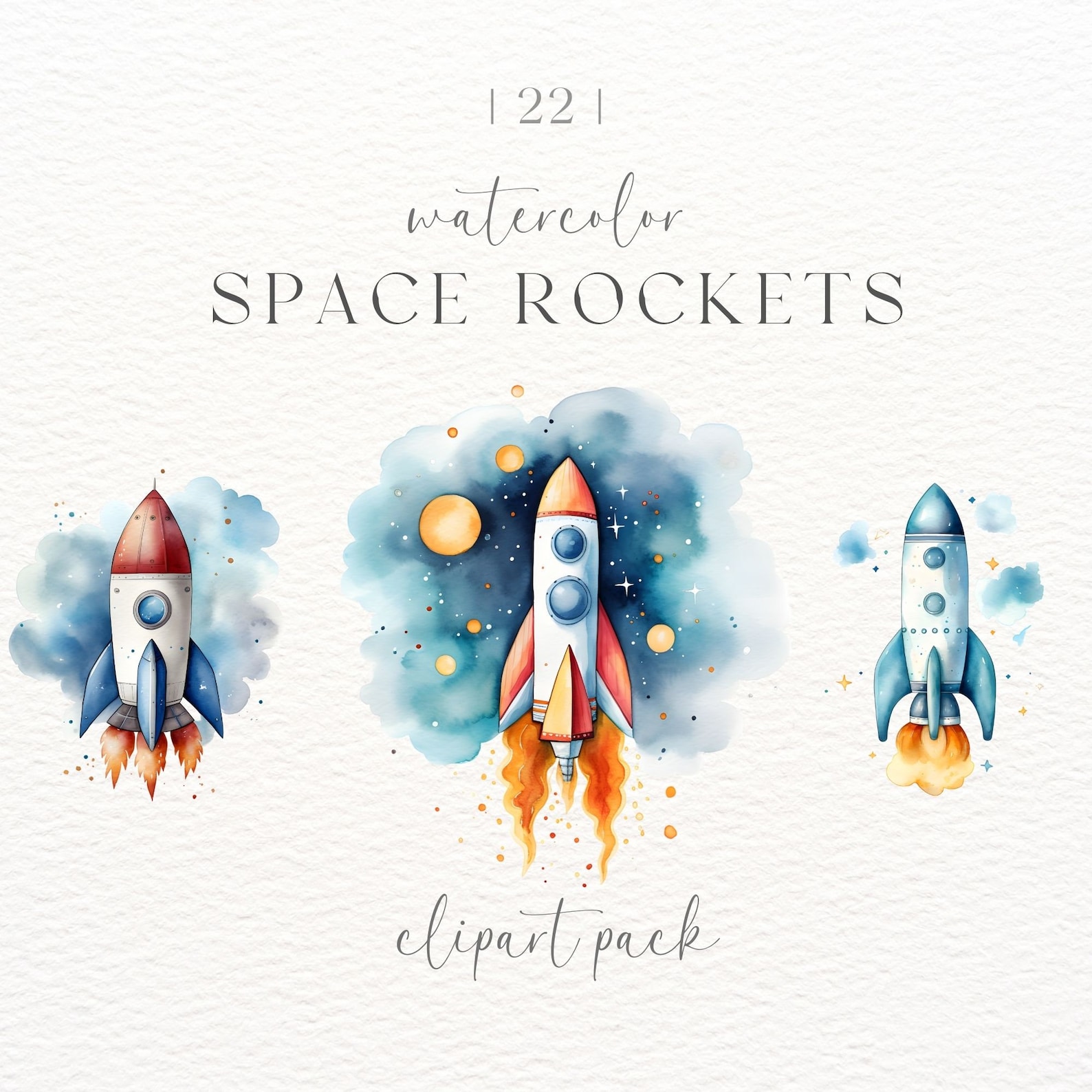 Space Clipart | Rocket Ship | Printable Digital Clipart Set ...