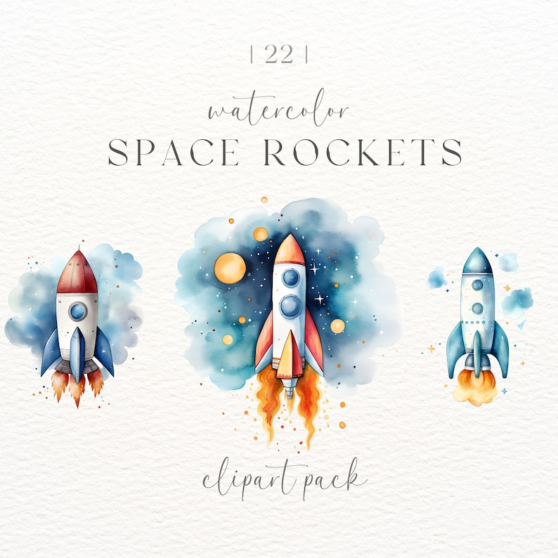 Space Clipart | Rocket Ship | Printable Digital Clipart Set ...