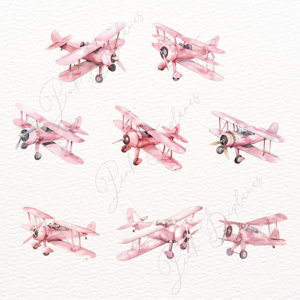 Watercolour Aeroplane | Pink Plane Clipart | Digital Download ...