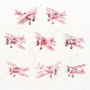 Watercolour Aeroplane | Pink Plane Clipart | Digital Download ...