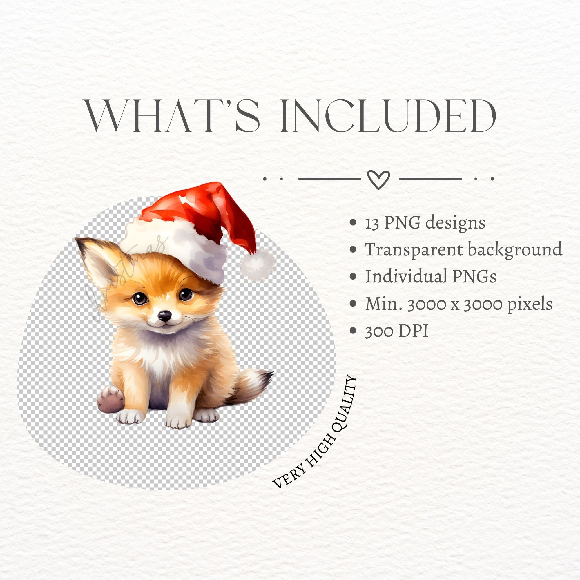 Christmas Fox Clipart | Commercial Use | Png | Digital Download ...