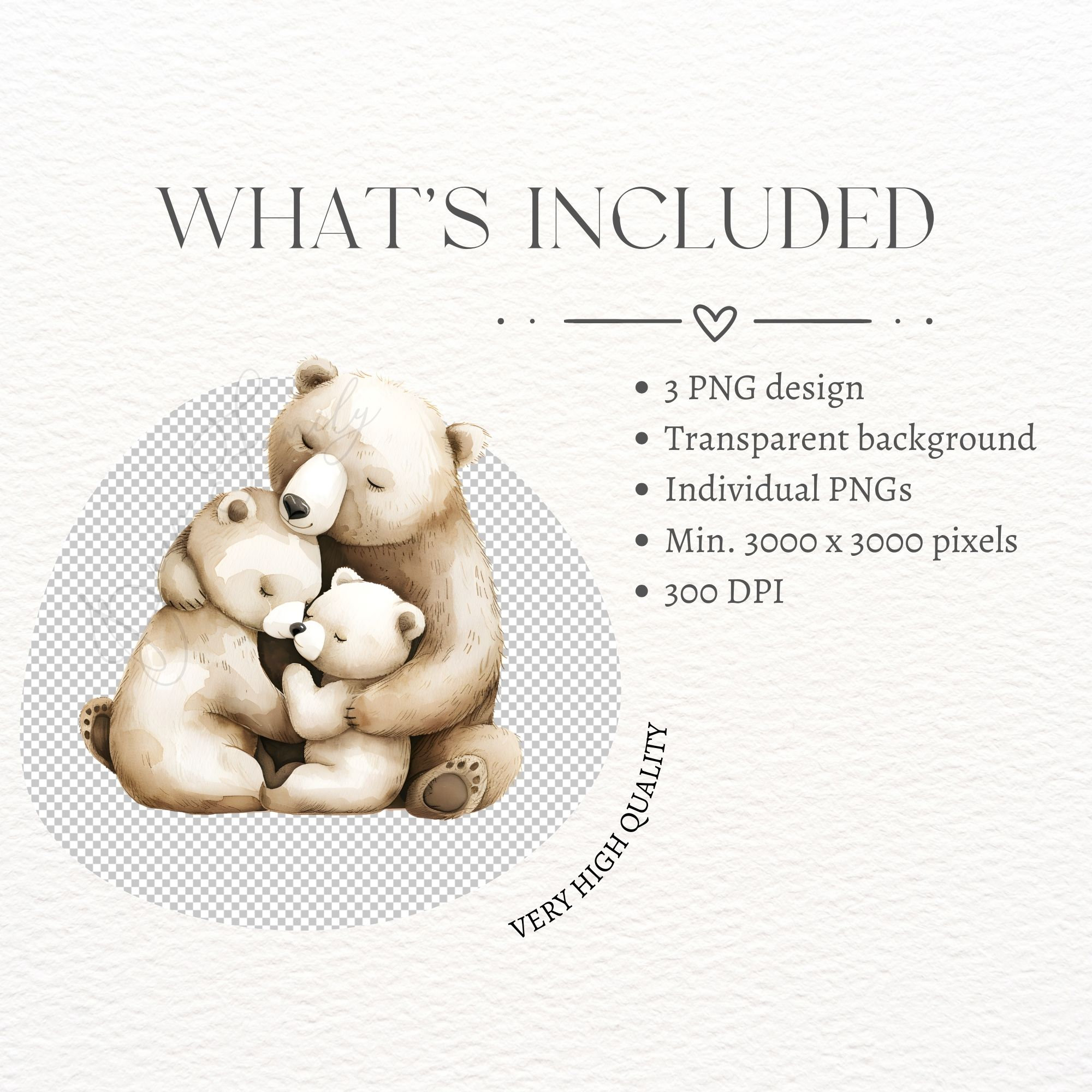 Bear Family Watercolour Clipart | Digital Download | Commercial Use ...