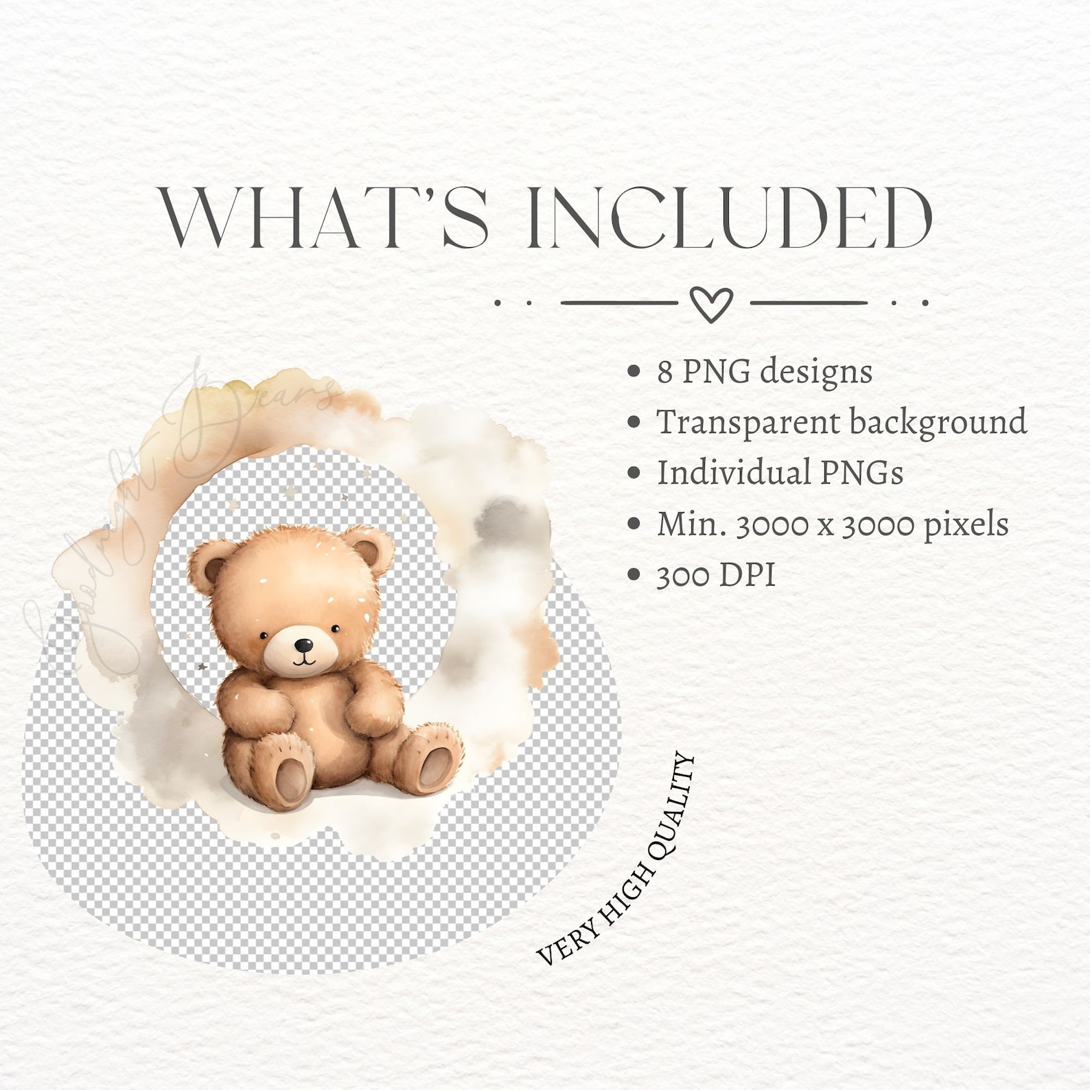 Teddy Bear Clipart | Commercial Use | Nursery Decor | Neutral Baby ...