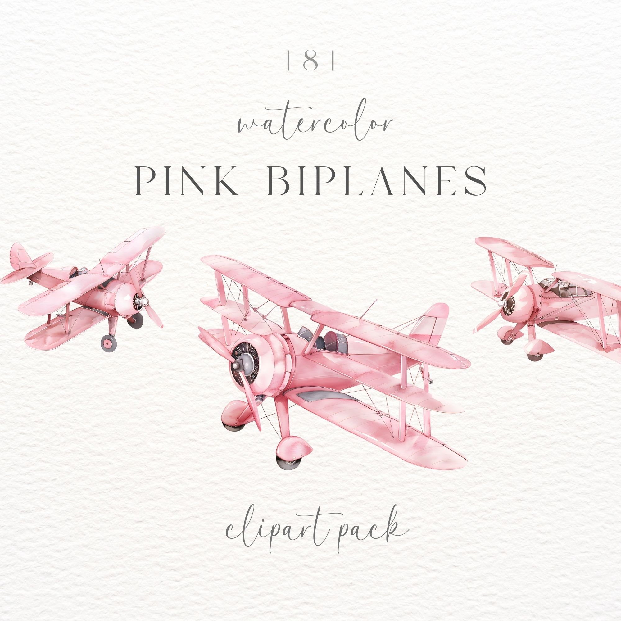 Watercolour Aeroplane | Pink Plane Clipart | Digital Download ...