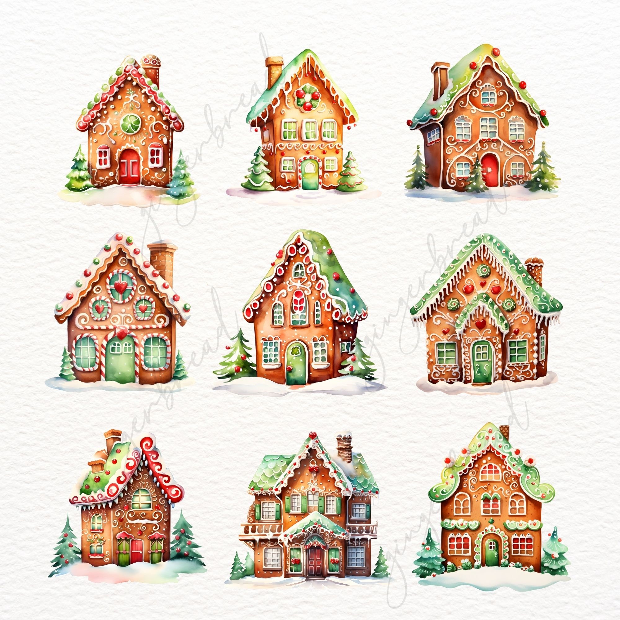 Gingerbread House Clipart Christmas Clipart Holiday Gingerbread Clipart ...
