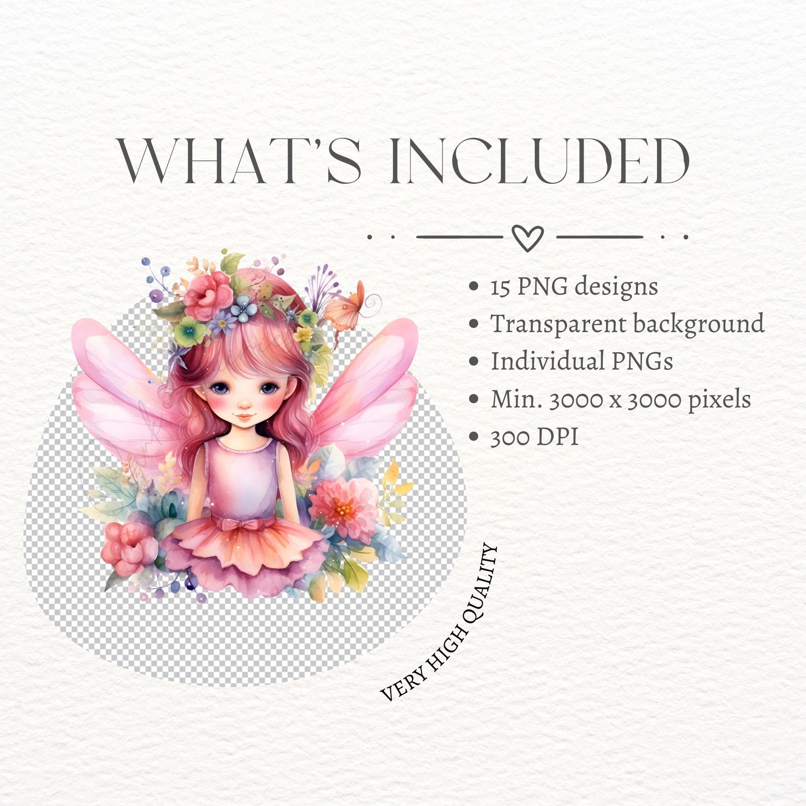 Pink Fairy Clipart | Fairy Garden Clipart | Watercolor Pink Fairy ...