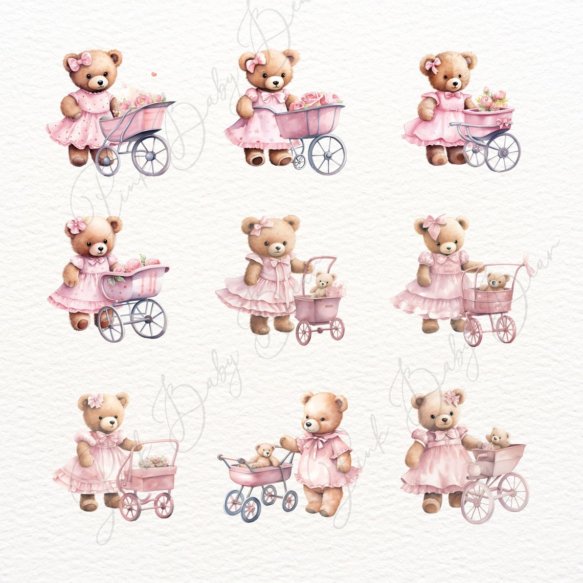Baby Bear Clipart | Baby Shower Clipart | Nursery Clipart | Watercolor ...