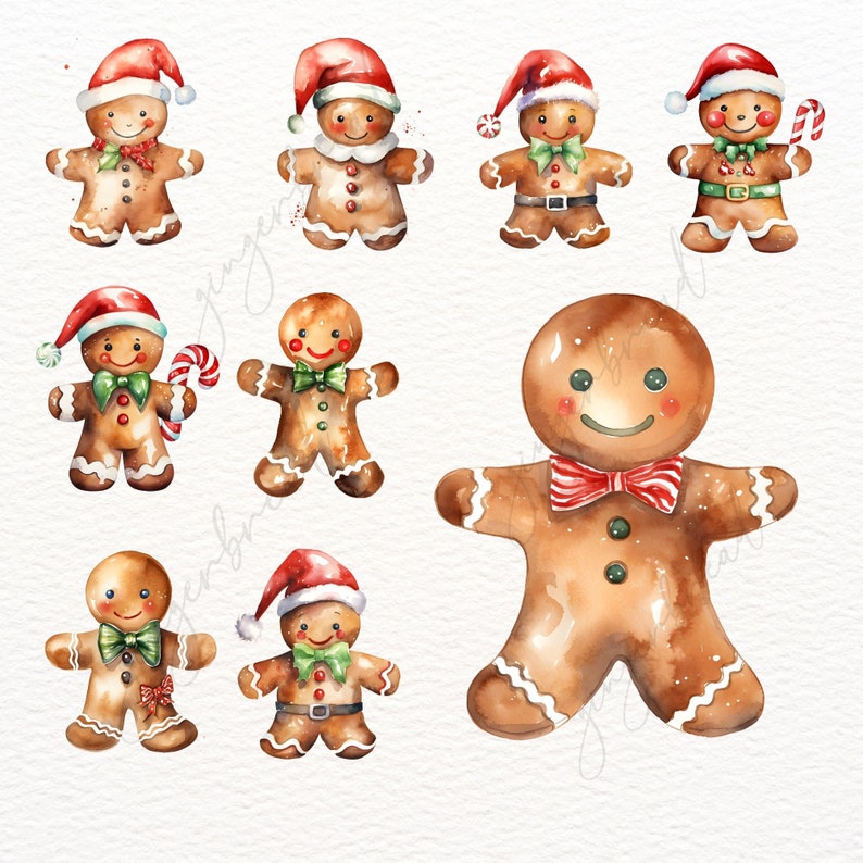 Gingerbread Man Clipart Commercial Use Christmas Cookies - Etsy
