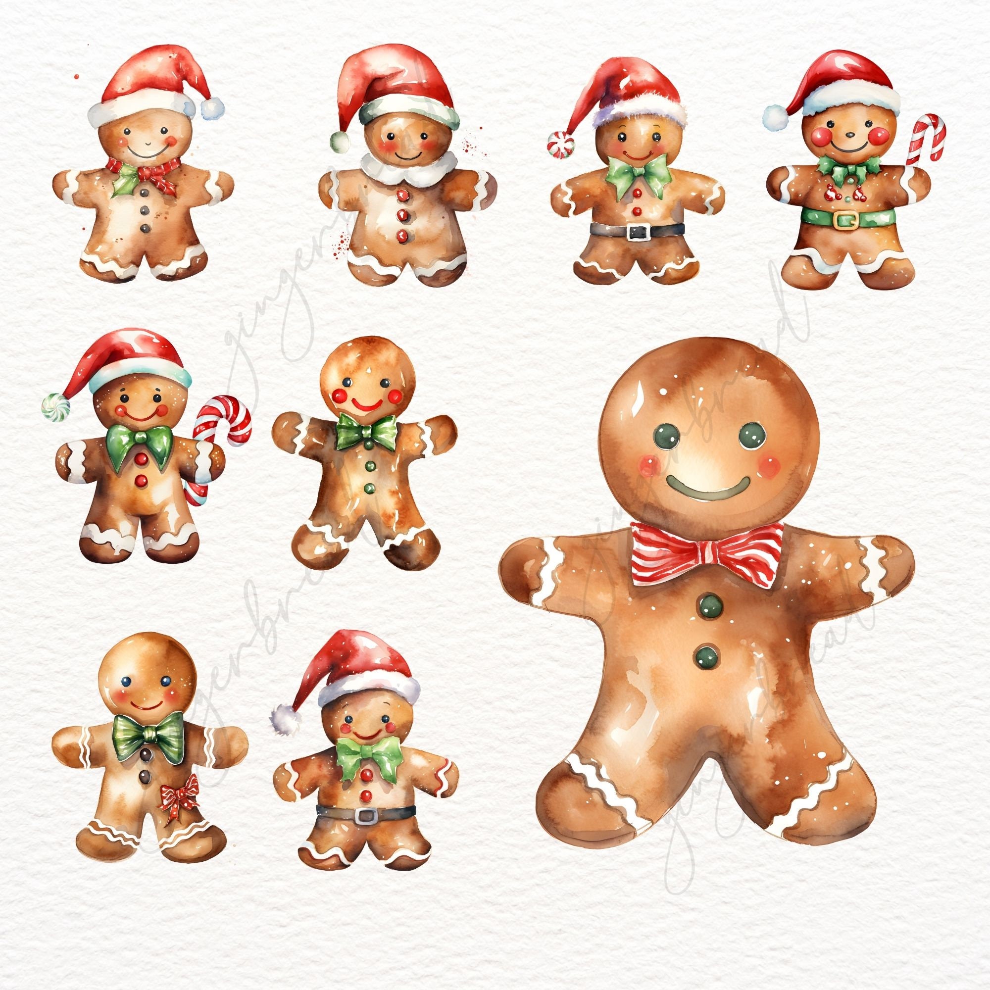Gingerbread Man Clipart | Commercial Use | Christmas Cookies Clipart ...