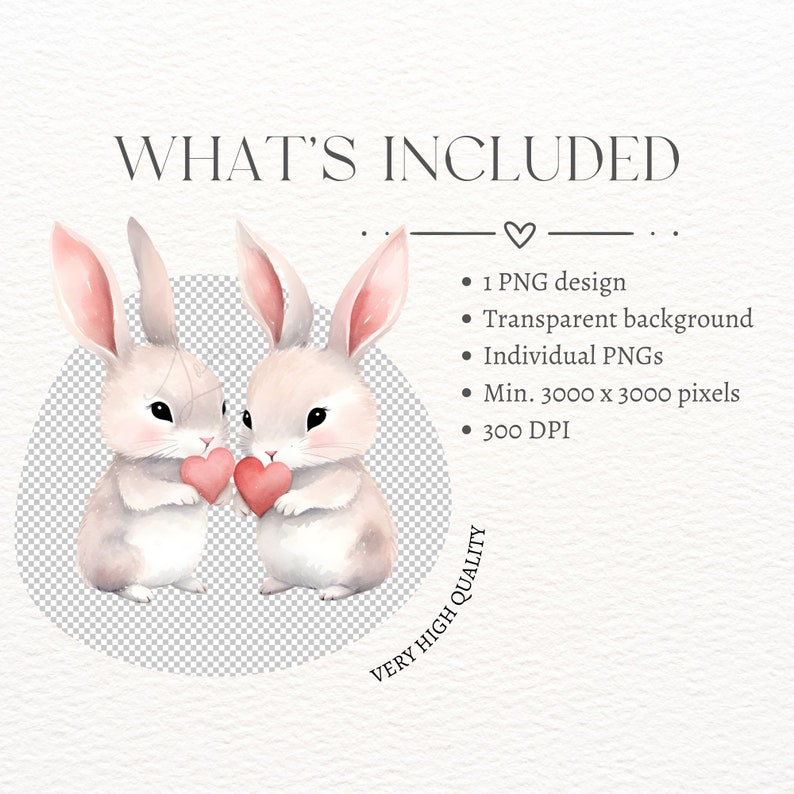 Watercolour Bunnies in Love | Bunny Clipart | Digital Download ...