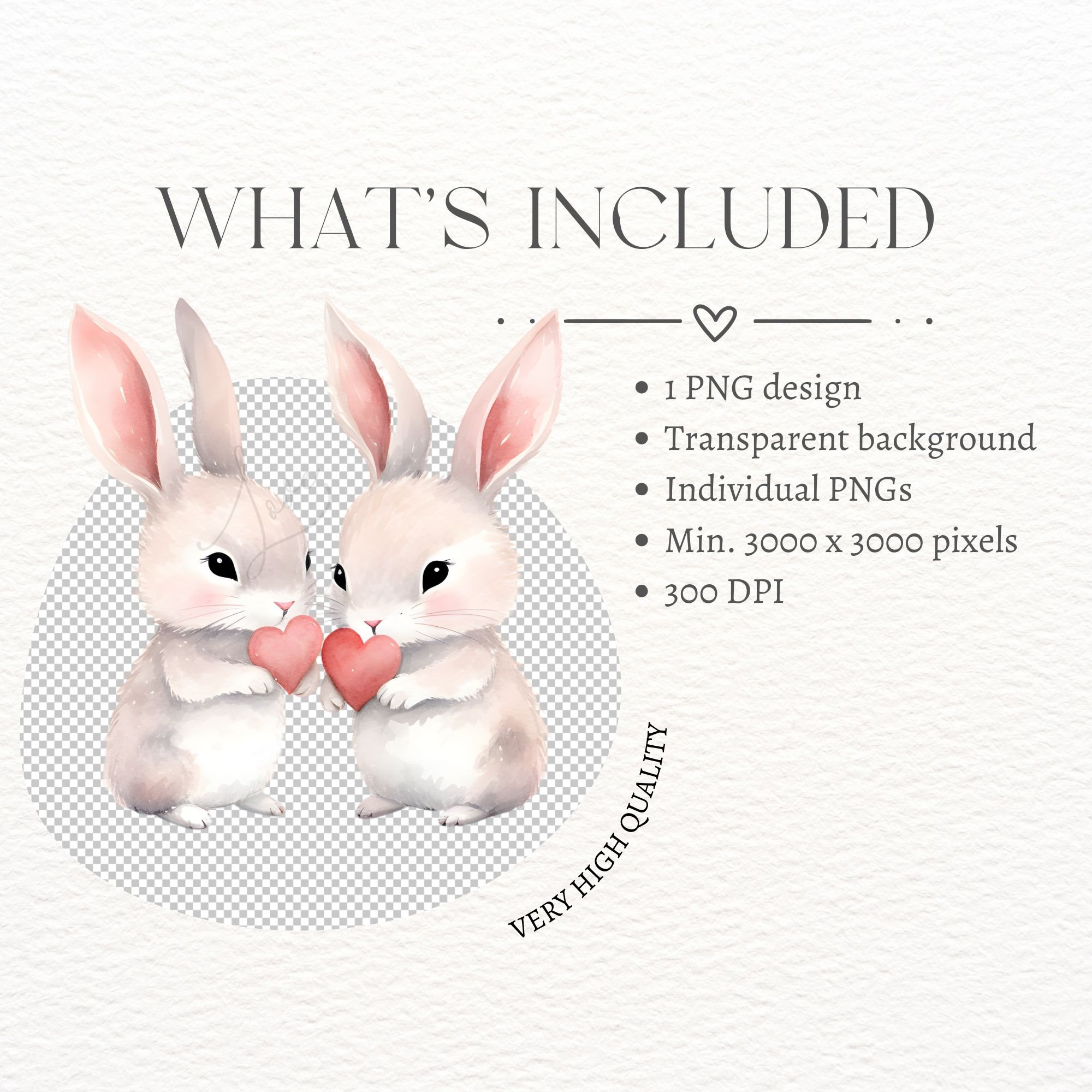 Watercolour Bunnies in Love | Bunny Clipart | Digital Download ...