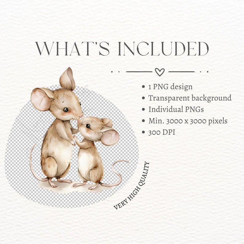 Baby Mouse Watercolour Clipart | Digital Download | Commercial Use ...