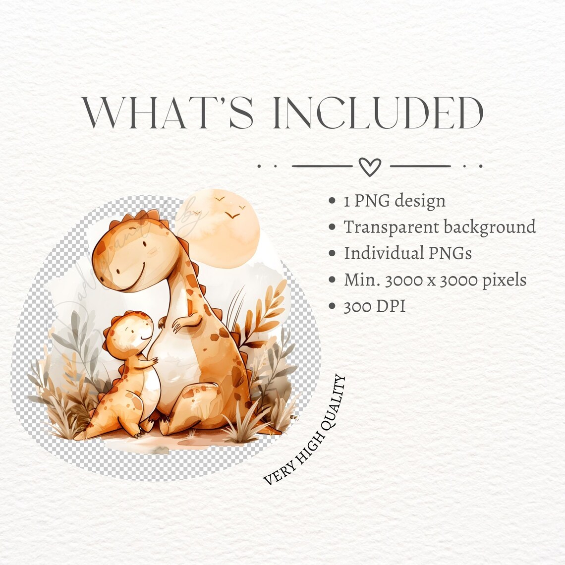 Daddy and Baby Dino | Watercolour Clipart | Digital Download ...