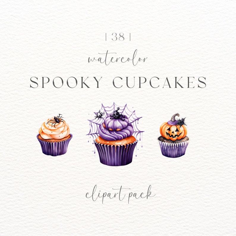 Halloween Cupcakes Clipart: Spooky PNG Bundle (commercial Use) - Etsy