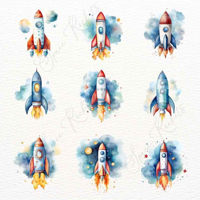 Space Clipart | Rocket Ship | Printable Digital Clipart Set ...