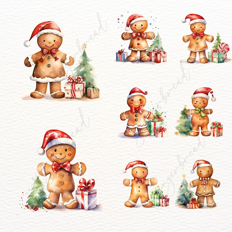 Gingerbread Man Clipart | Christmas Clipart | Winter Clipart | Festive ...