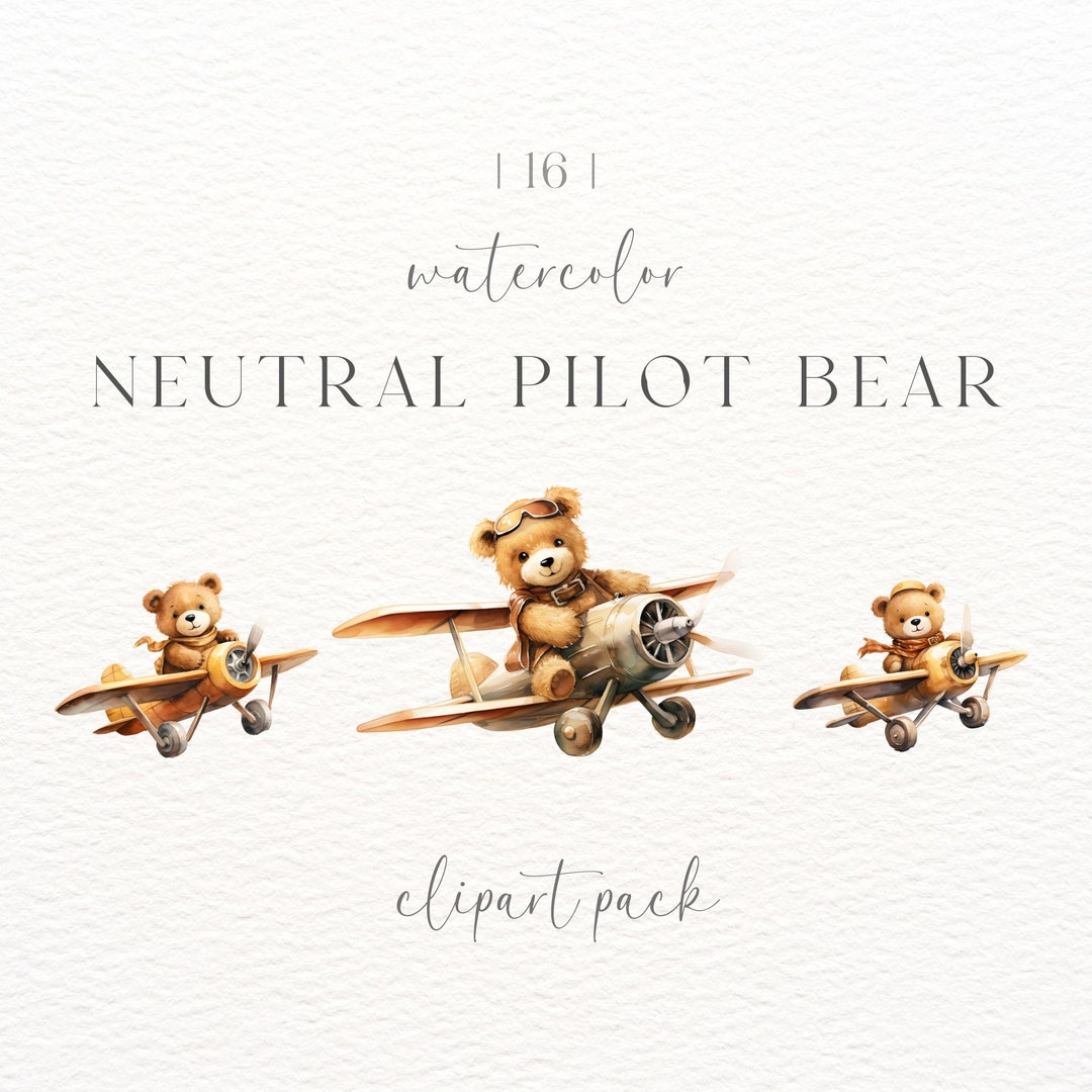 Teddy Bear Clipart | Bear | Aviator Bear | Baby Shower for A Boy ...