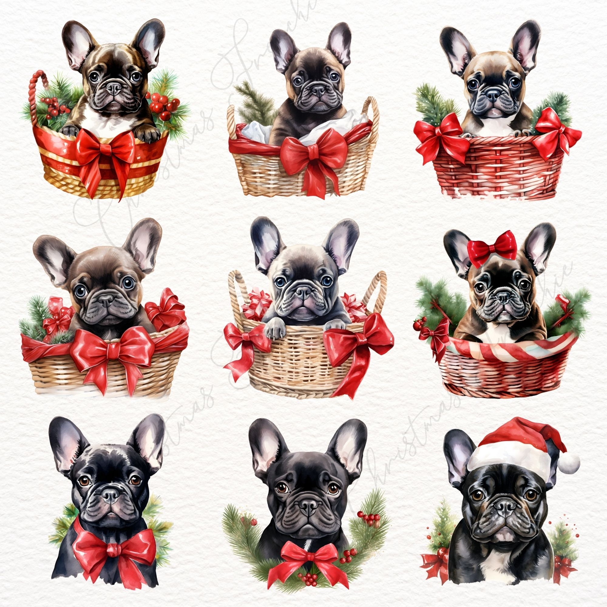 French Bulldog Clipart Dog Clip Art Digital Paper Craft - Etsy