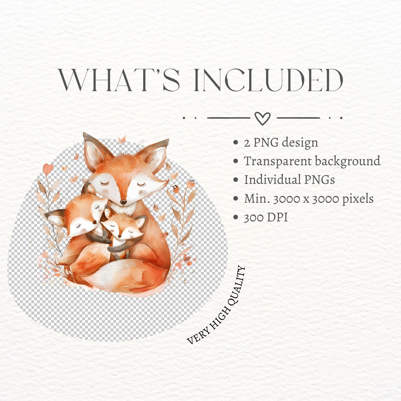 Fox Family Watercolour Clipart Digital Download Commercial Use Fox Png ...