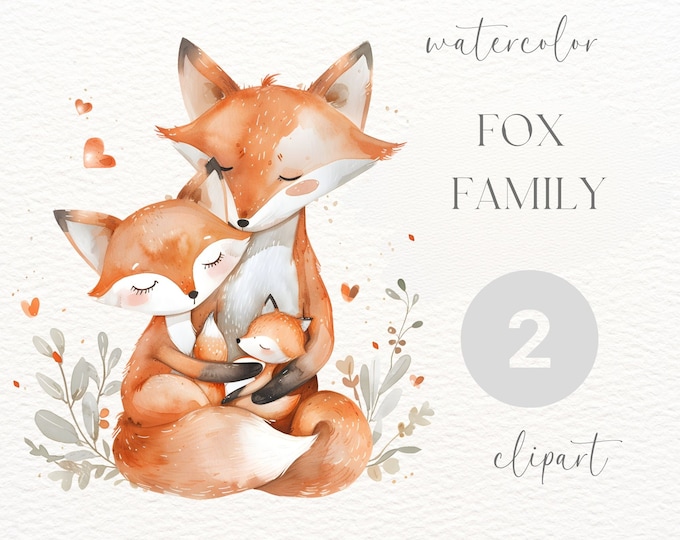 14 PNG Familie Clipart - Mama und Baby Fuchs digitaler Download für ...