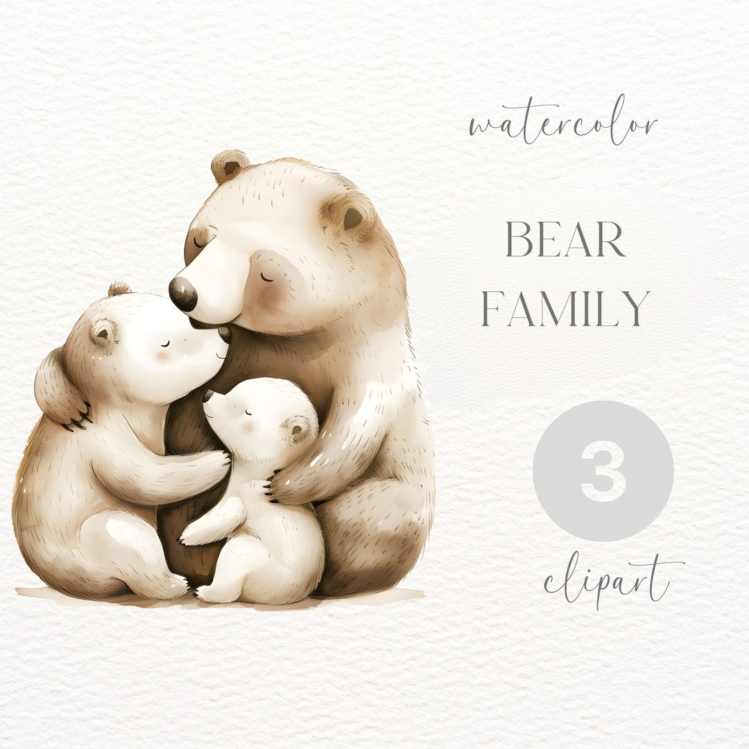 Bear Family Watercolour Clipart | Digital Download | Commercial Use ...