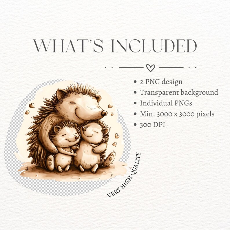 Watercolor Hedgehog Family Clipart: Mom, Dad, Baby (digital Download ...
