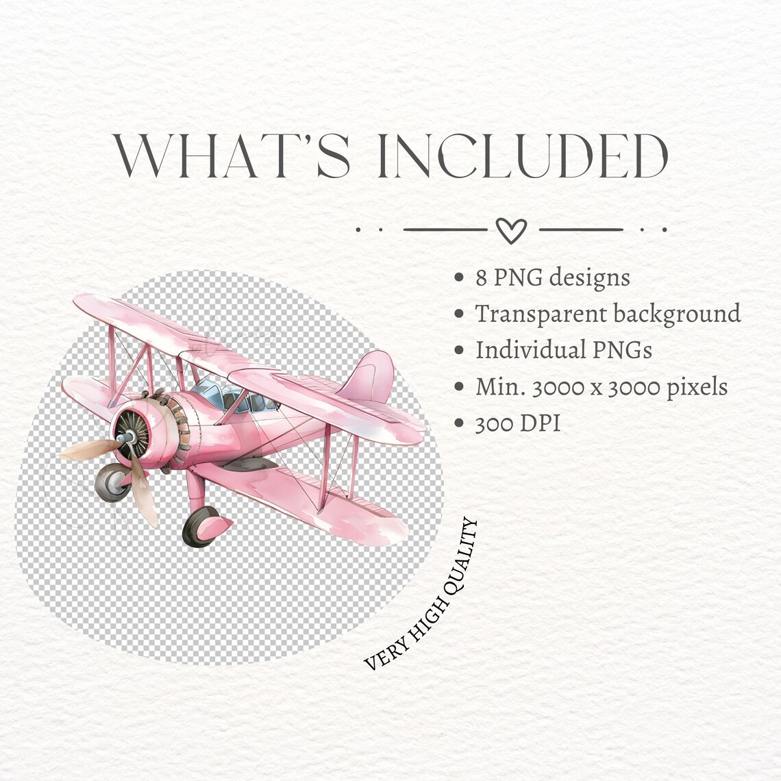Watercolor Pink Biplane Clipart: Baby Girl PNG (digital Download) - Etsy