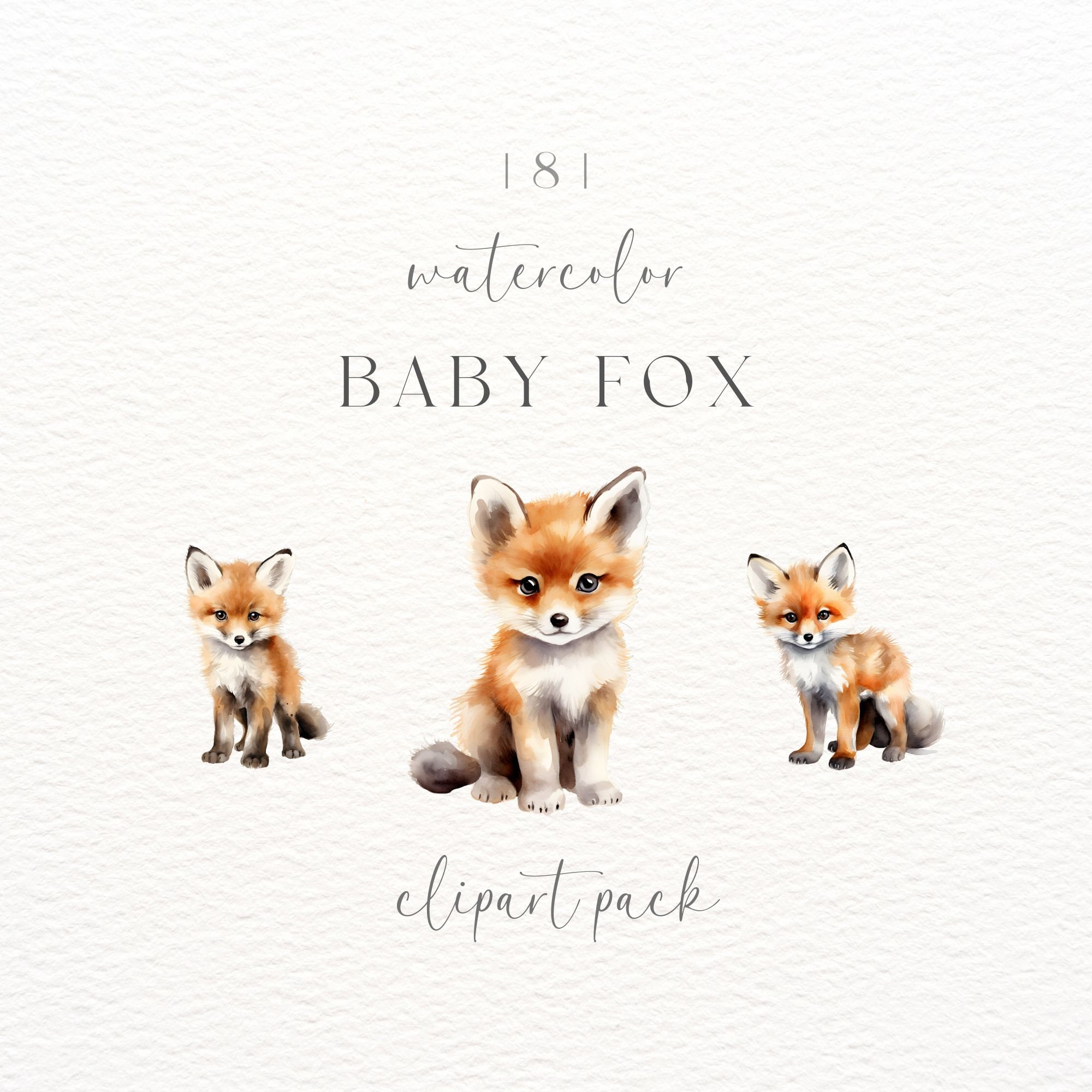 Baby Fox Clipart | Woodland Animals | Adorable Fox Clipart | Forest ...