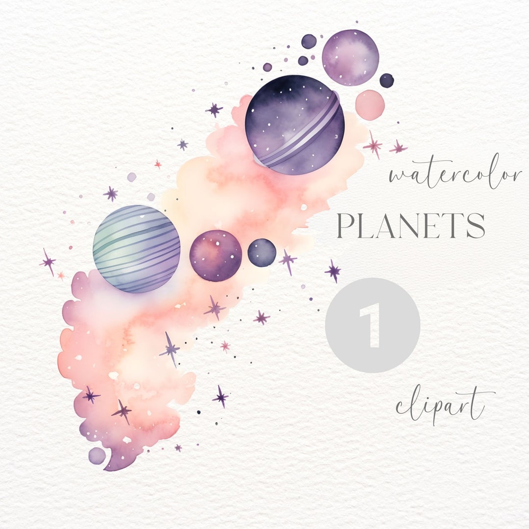 Planets Watercolour Clipart | Digital Download | Commercial Use ...