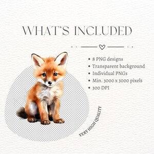Baby Fox Clipart | Woodland Animals | Adorable Fox Clipart | Forest ...