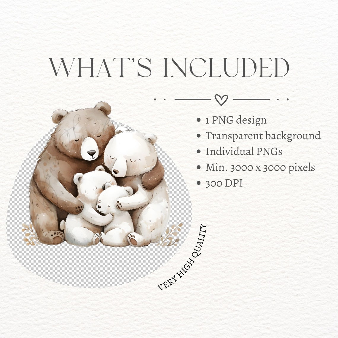 Bear Family Watercolour Clipart | Digital Download | Commercial Use ...