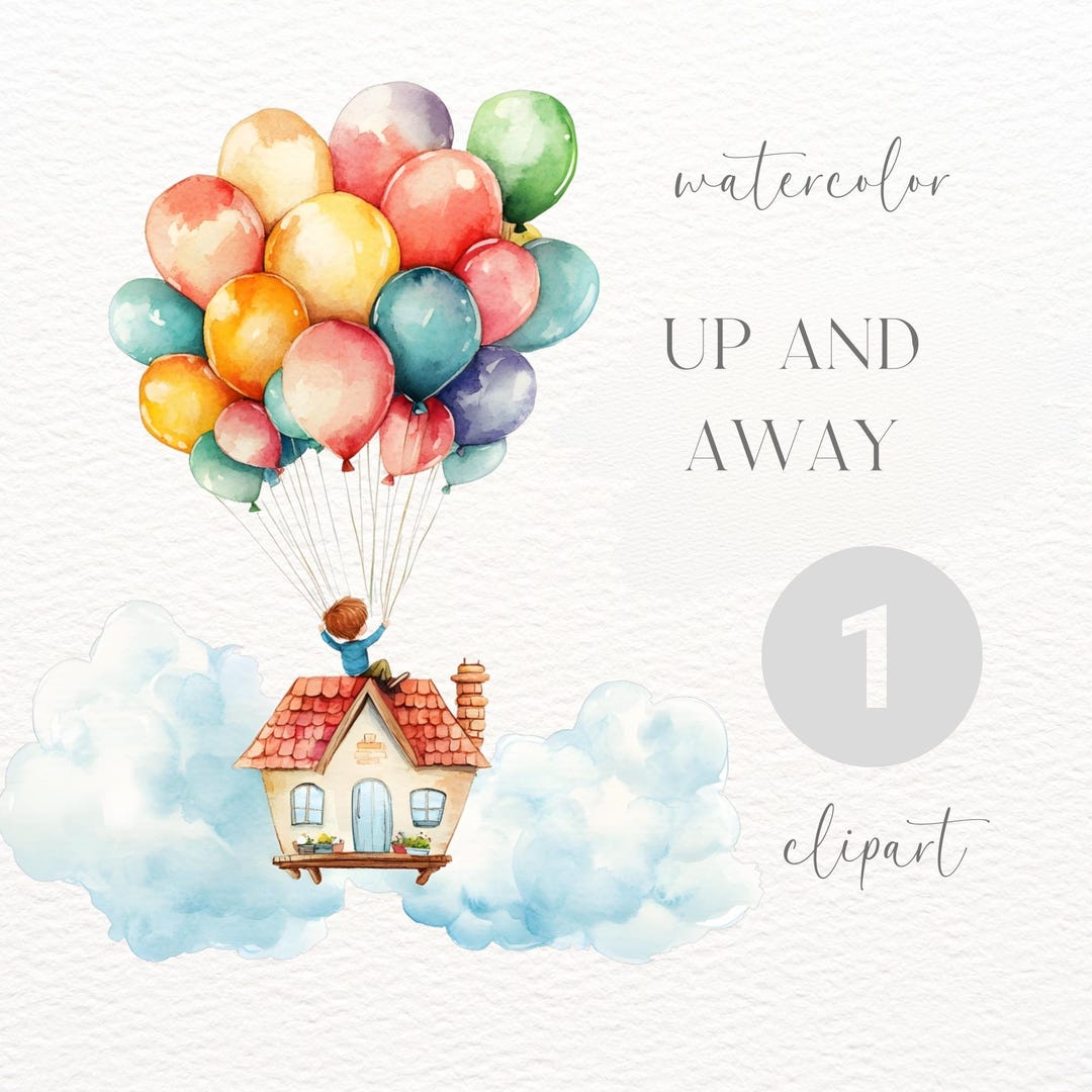Up and Away Watercolour Clipart | Digital Download | Commercial Use ...