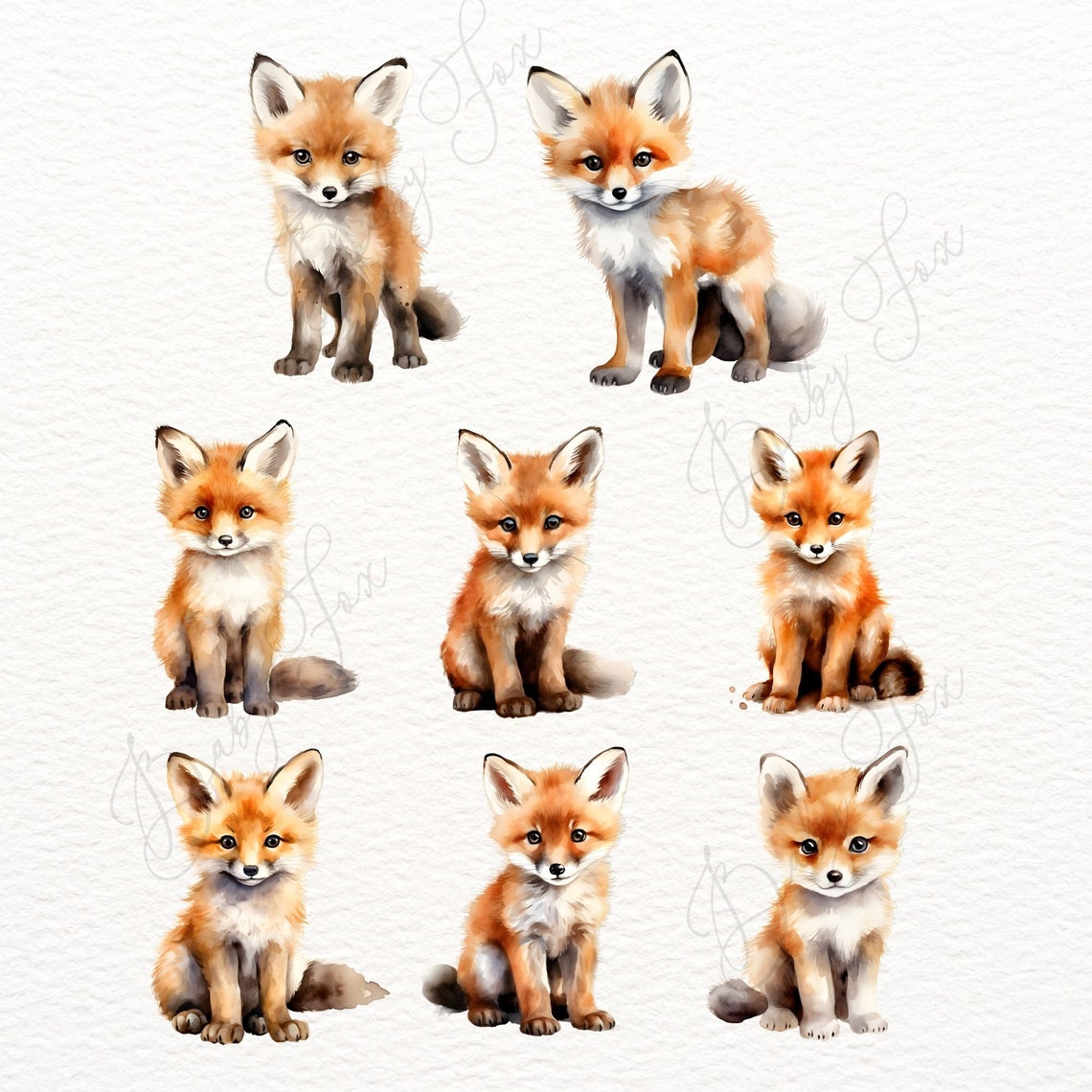 Baby Fox Clipart Woodland Animals Adorable Fox Clipart Forest Animals ...