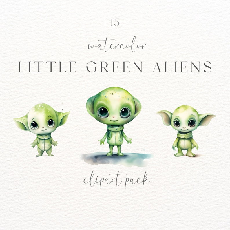 Alien Clipart | Ufo Clipart | Printable Digital Clipart Set ...