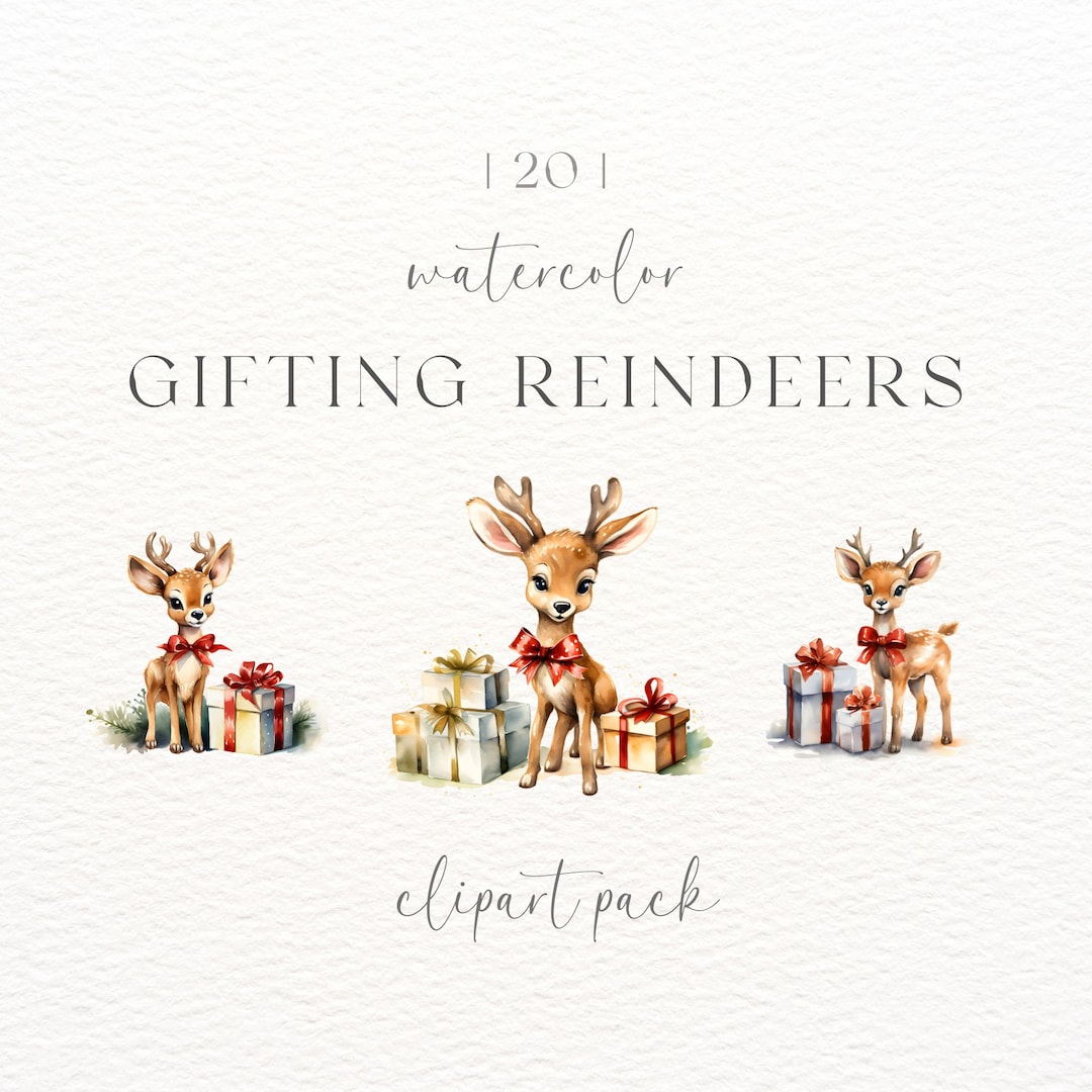 Watercolor Reindeer Clipart | Commercial Use | Transparent Png | Girl ...