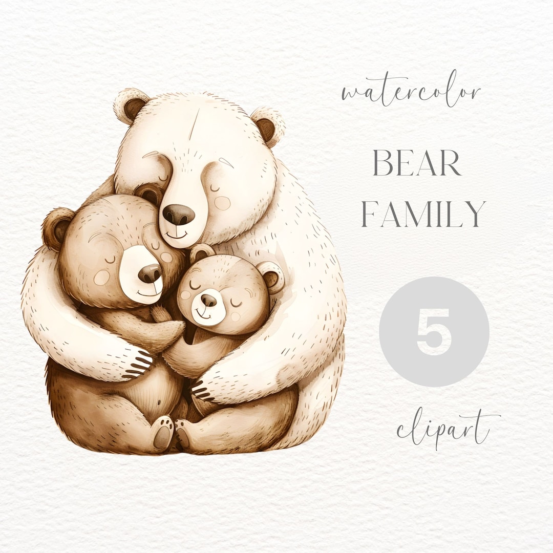 Bear Family Watercolour Clipart | Digital Download | Commercial Use ...