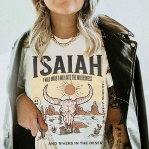 Christian Woman Western Shirt Bible Verse Isaiah Religious Gift Tshirt ...