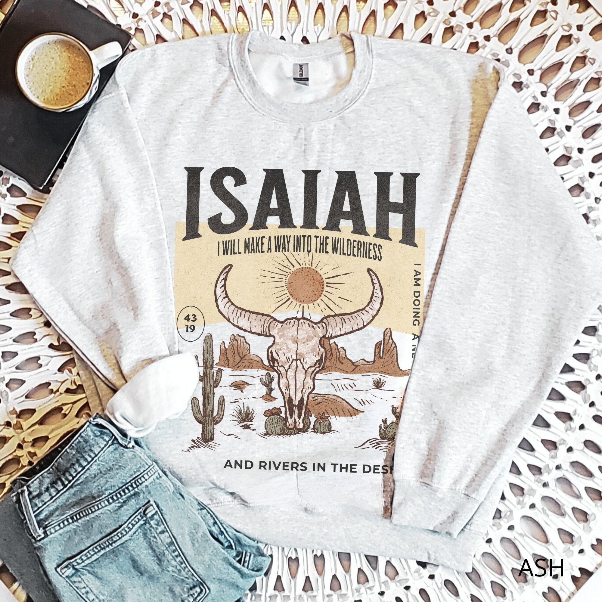 Christian Isaiah Bible Verse Sweatshirt Western Church Crewneck Sweater ...