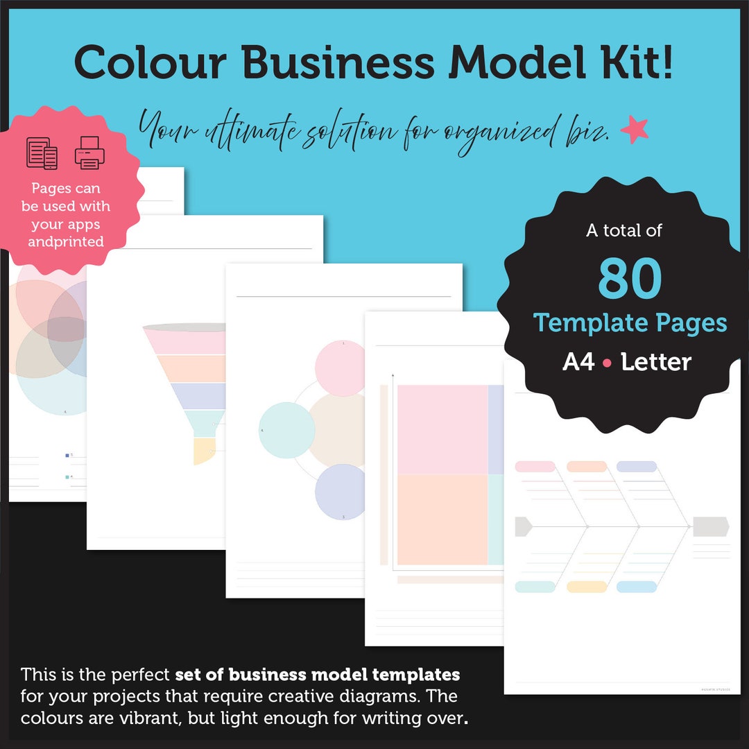 Colourful Business Model Kit. Digital and Print Graph Paper. Eisenhower ...