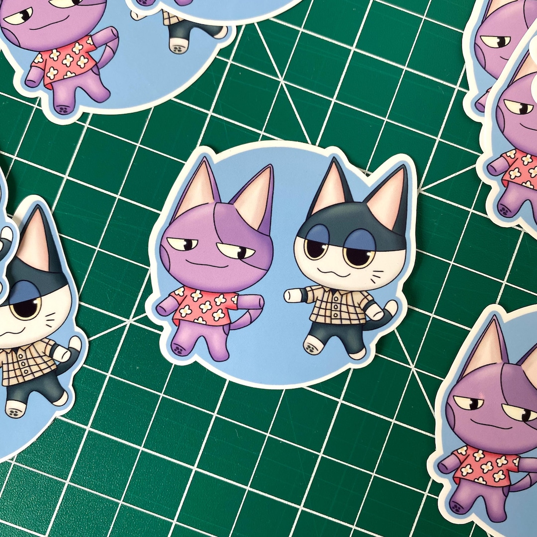 Bob & Punchy Cat Sticker – Cute Fan Art Inspired by Animal Crossing ...